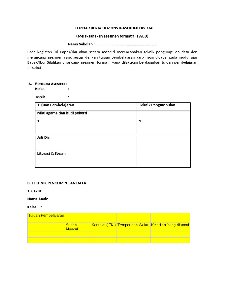 Lembar Kerja Asesmen | PDF