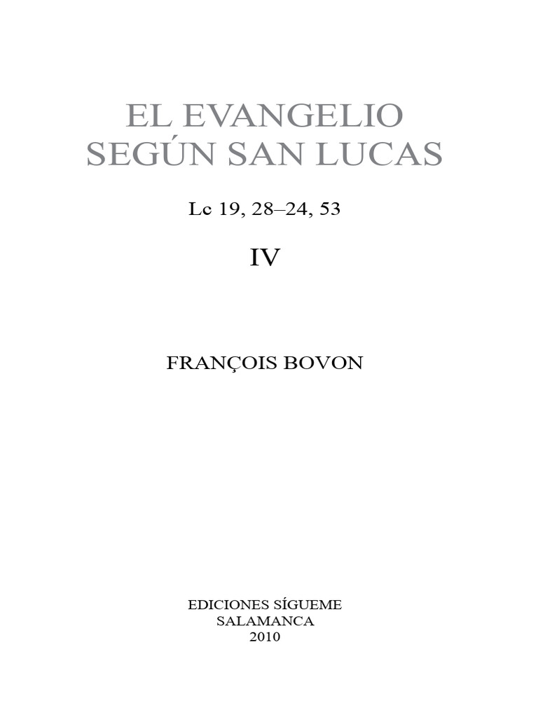 El Evangelio Segun San Lucas IV | PDF | Jesús | Evangelio de Marcos