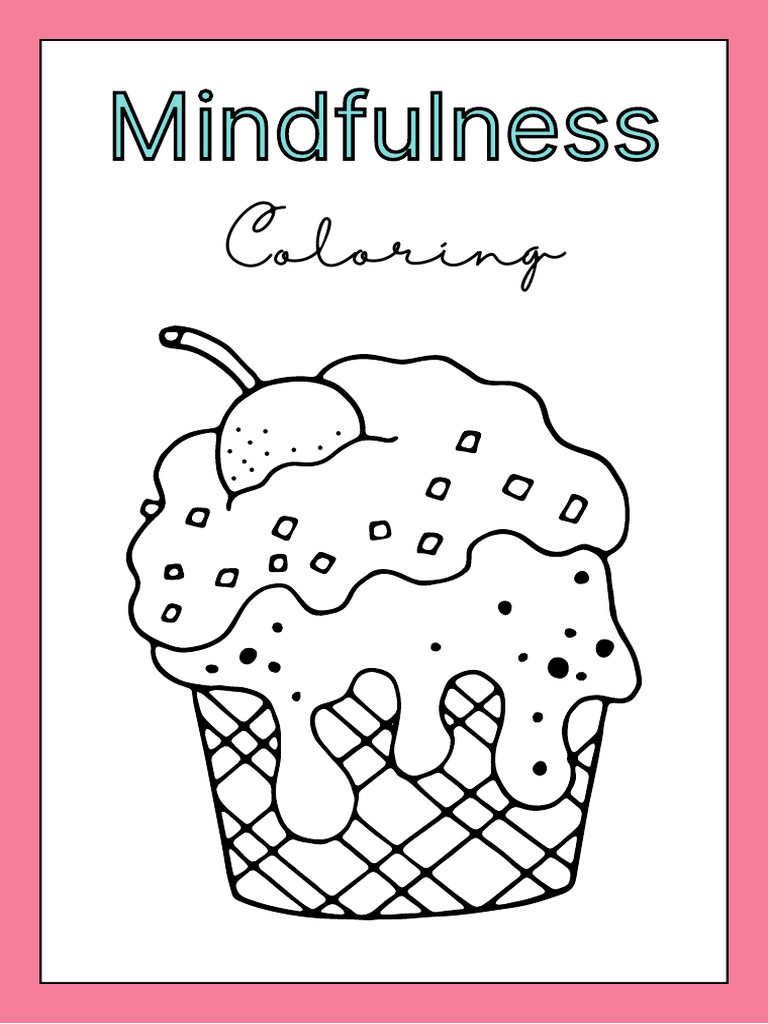 Pink Sweet Mindfulness Coloring Activity Worksheet | PDF