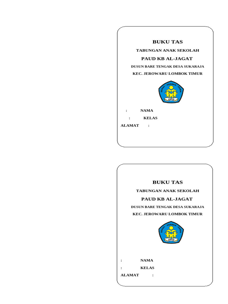 COVER TABUNGAN Paud | PDF