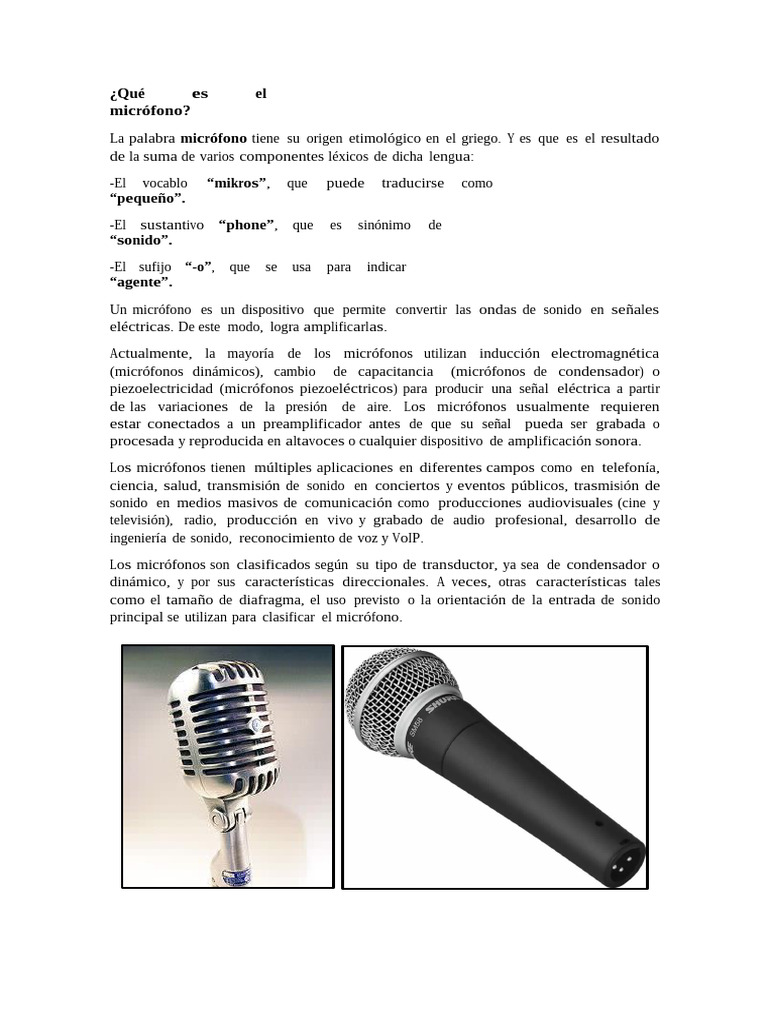 Guía completa sobre micrófonos y su uso | PDF
