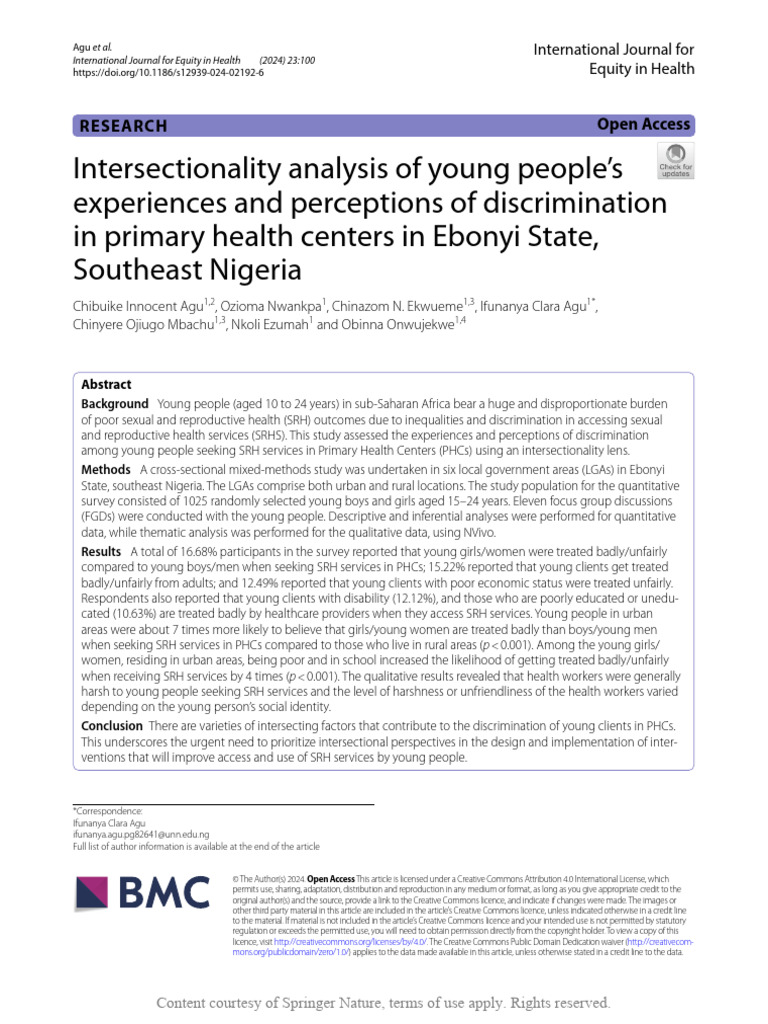 Intersectionality Analysis of Young Peoples Exper | PDF | Intersectionality