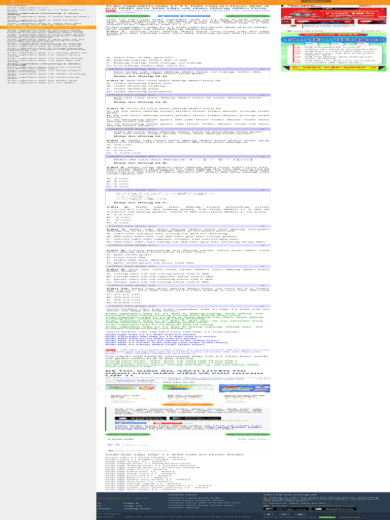 Trắc nghiệm Vật Lí 11 Kết nối tri thức Bài 4 (có đáp án) Bài tập về dao động điều hoà | PDF