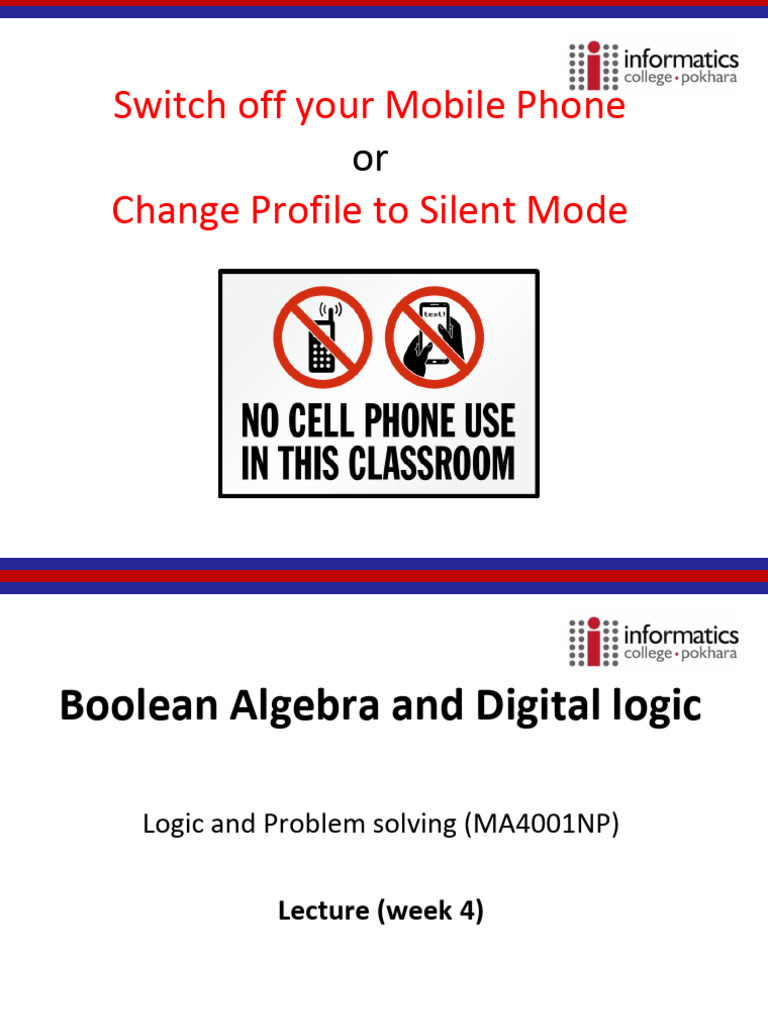 Lecture Week 4 Boolean Algebra And Digital Logic Pdf Boolean 4704