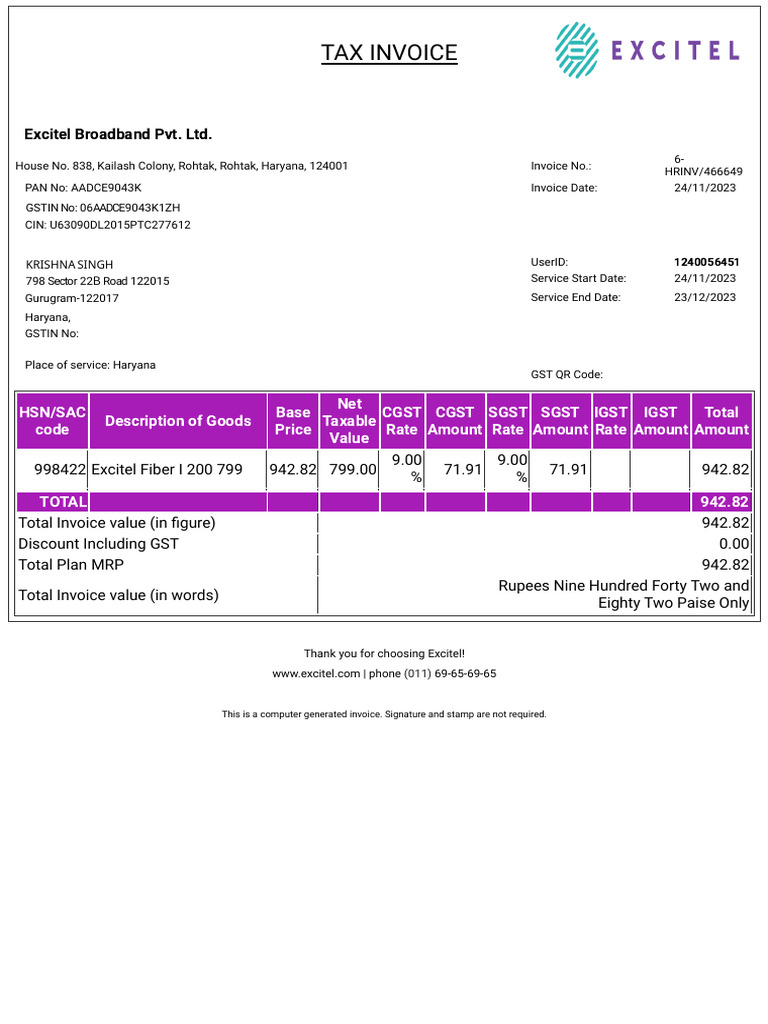 wifi bill (1) | PDF | Payments | Narendra Modi