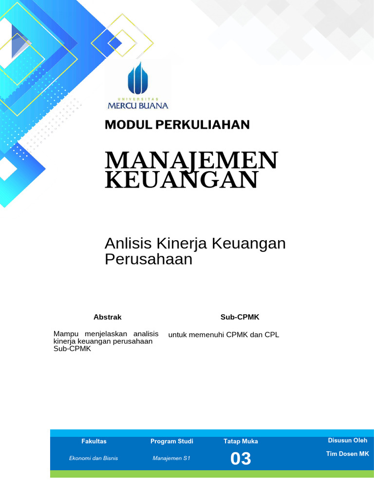 Modul Manajemen Keuangan (TM3) | PDF
