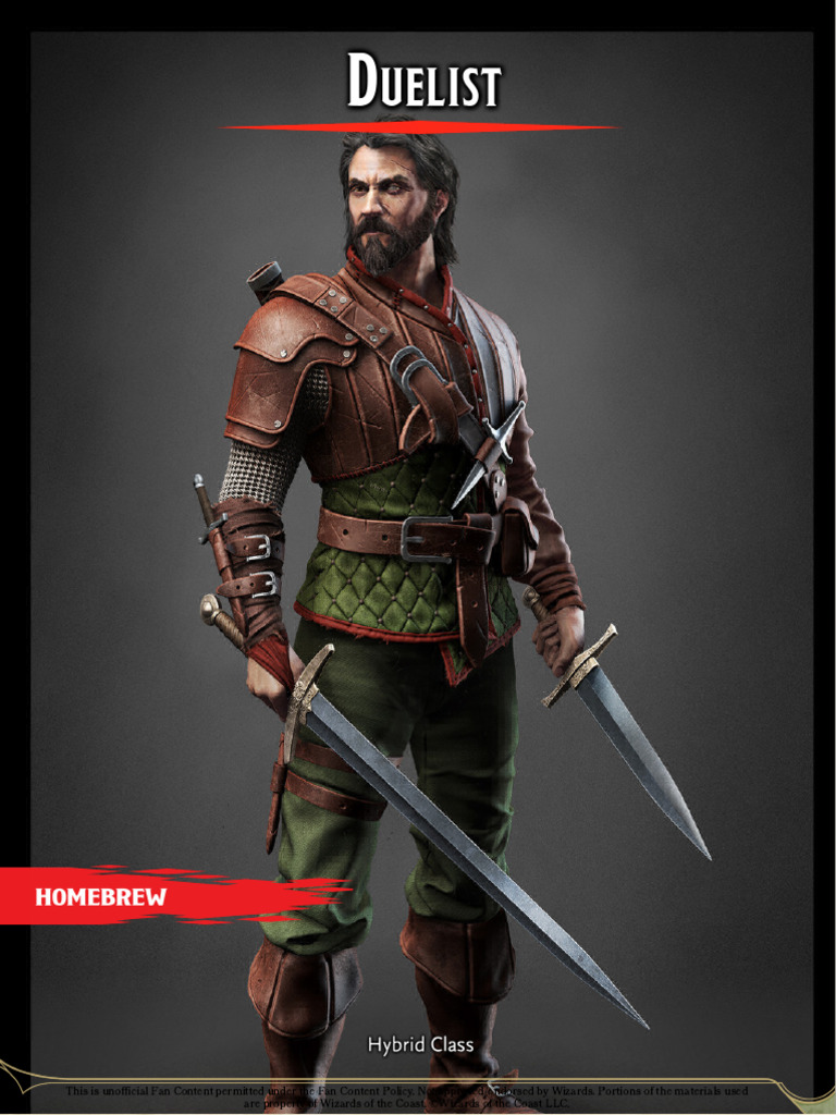 D&D Duelist Class Overview | PDF | Duel | Swordsmanship