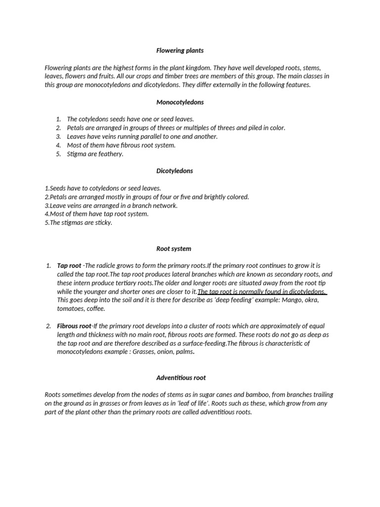 Overview of Flowering Plants | PDF