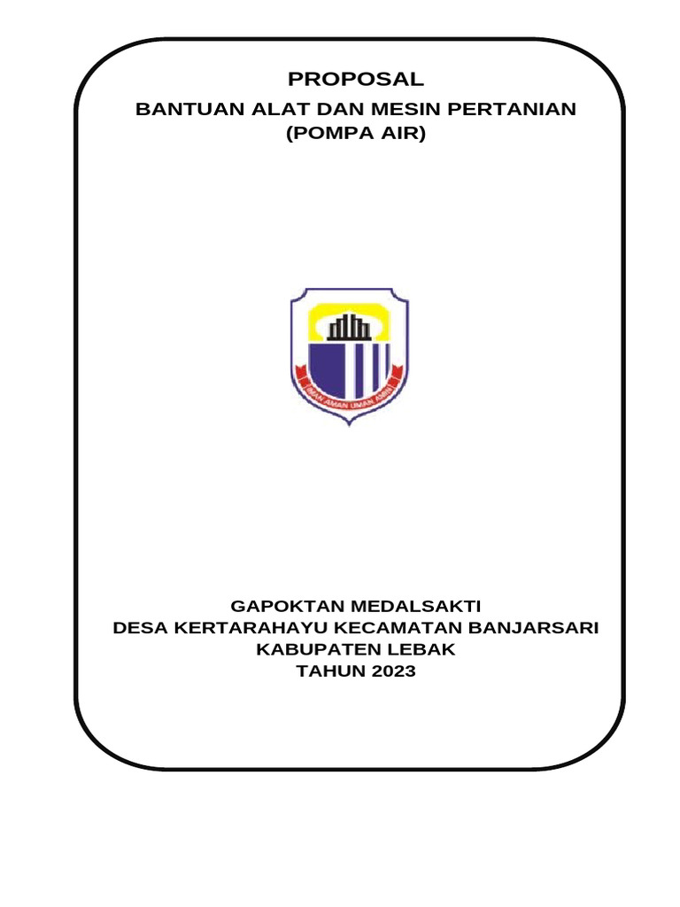 PROPOSAL POMPA AIR MEDALSAKTI | PDF