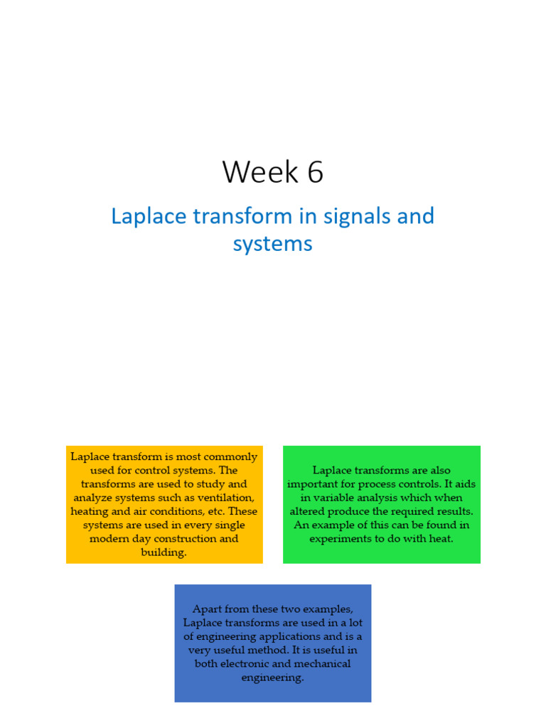 Lecture week 6_Laplace | PDF | Laplace Transform | Applied Mathematics