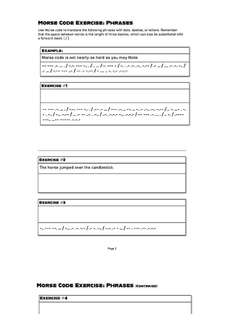 morse code follow up activity | PDF