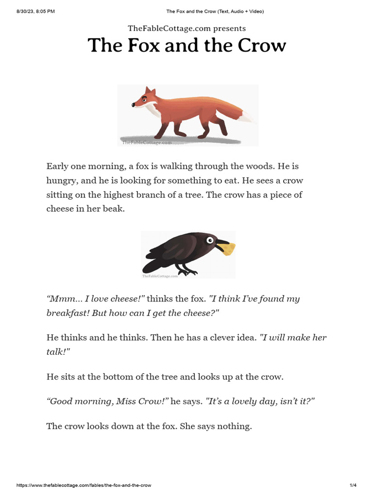 The Fox and The Crow (Text, Audio + Video) | PDF