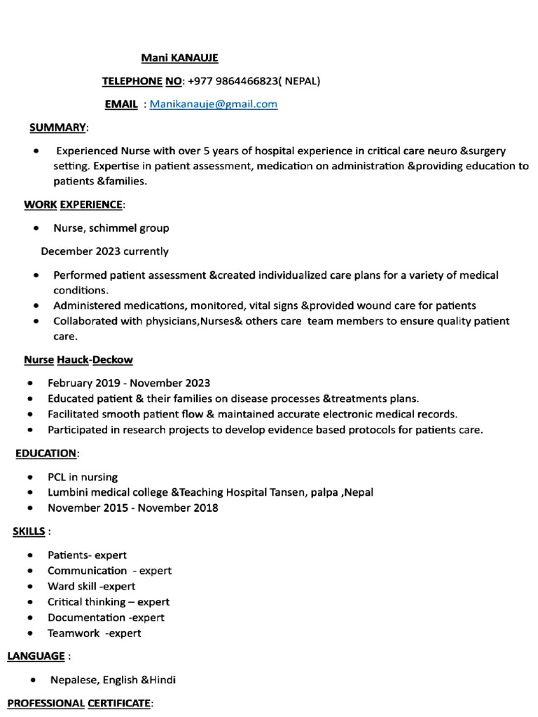 Mani | PDF | Nursing | Patient