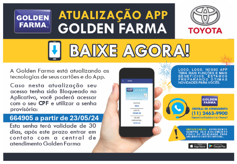 Golden Farma - Atualização App e Cartão - 2024 | PDF