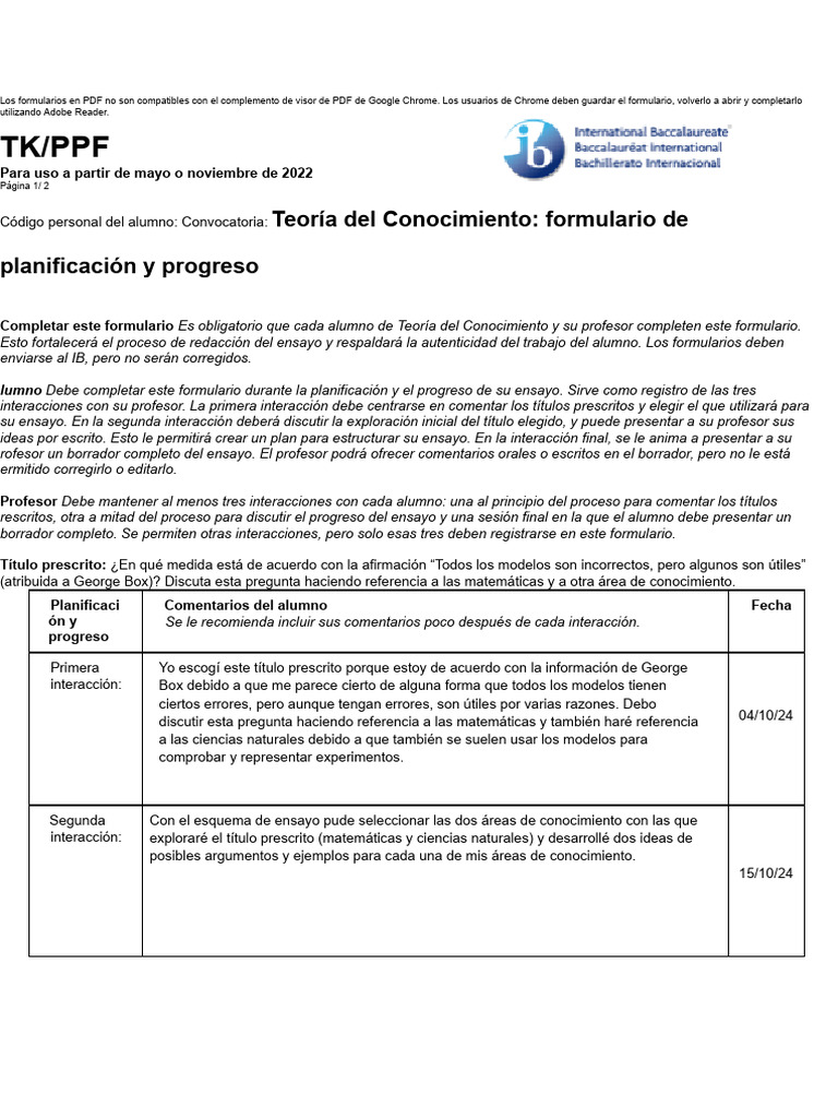 TKPPF | PDF | Ensayos