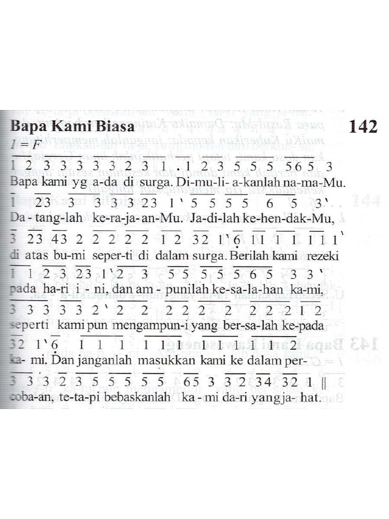 Bapa Kami MB 142 | PDF