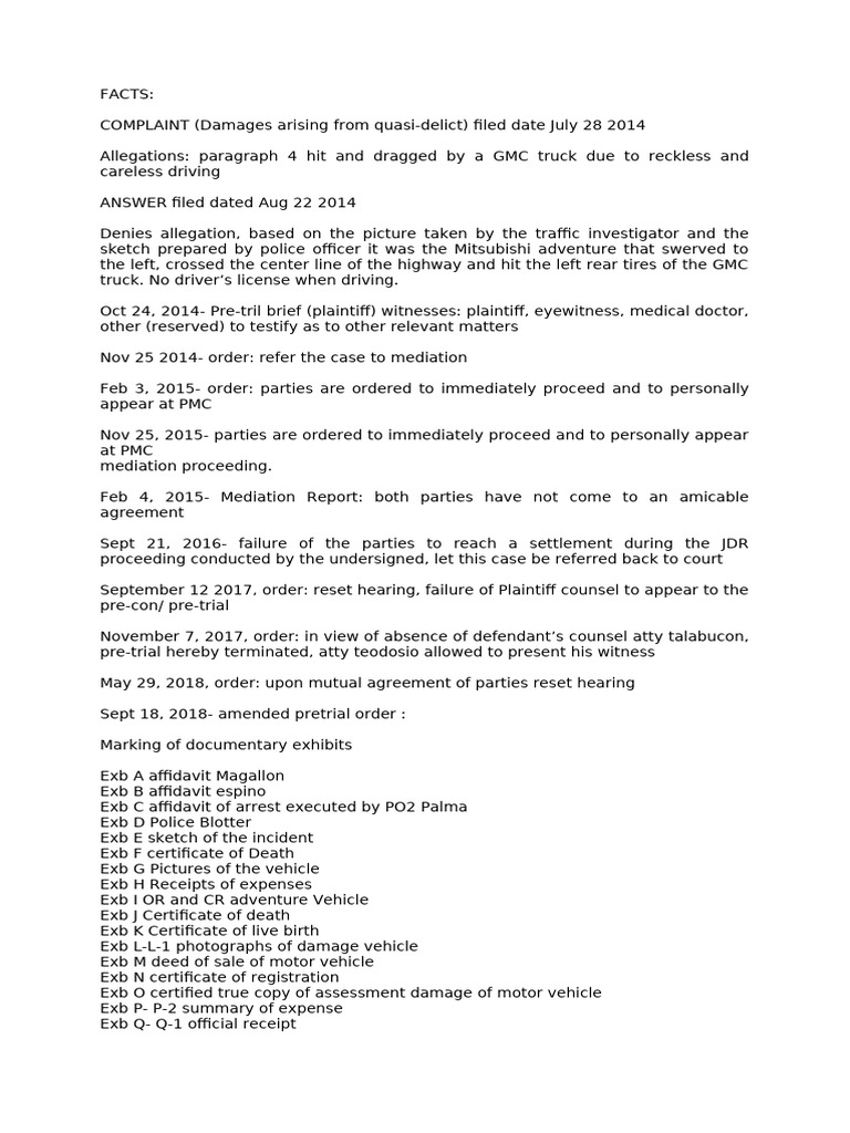Reckless Driving Homicide Case Update | PDF | Affidavit | Witness