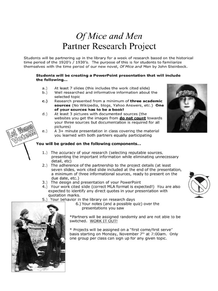Of Mice and Men Partner Research Project | PDF