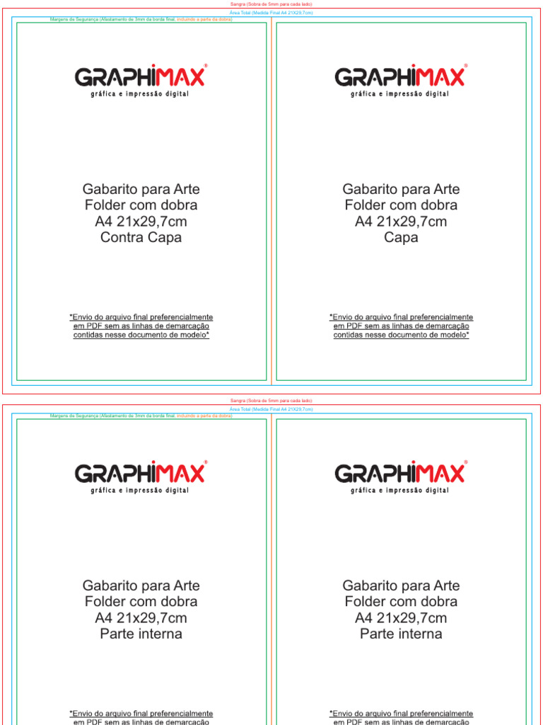 Gabarito para Folder A4 com Dobra | PDF