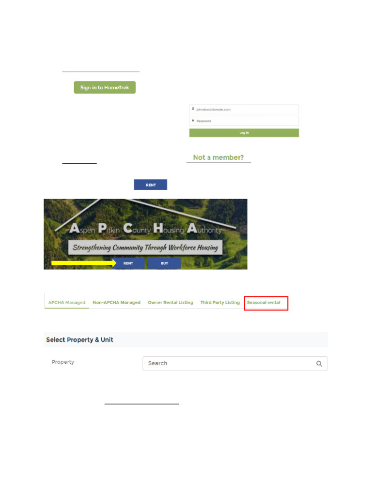 How To Apply For A Seasonal Unit in HomeTrek | PDF | Computing | Software