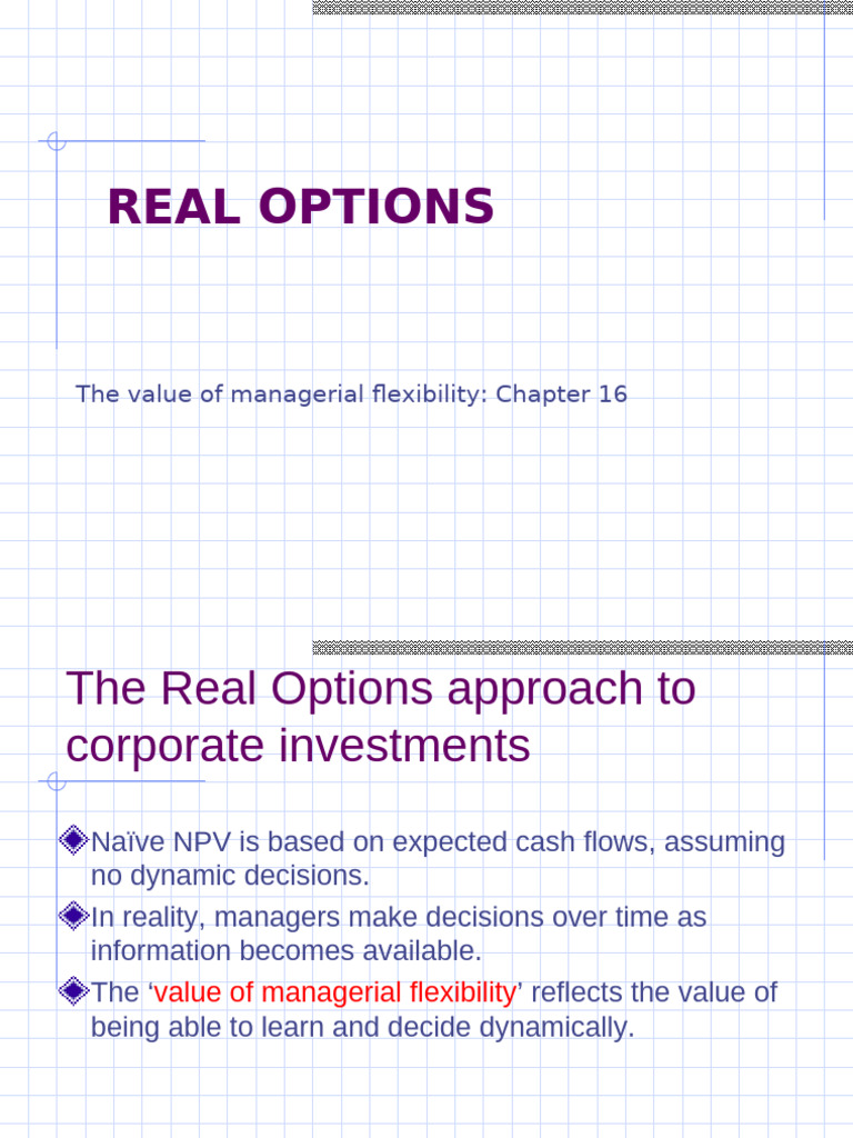 Note 5 Chap 16 Comm 479 2022 Real Options | PDF | Option (Finance) | Net Present Value