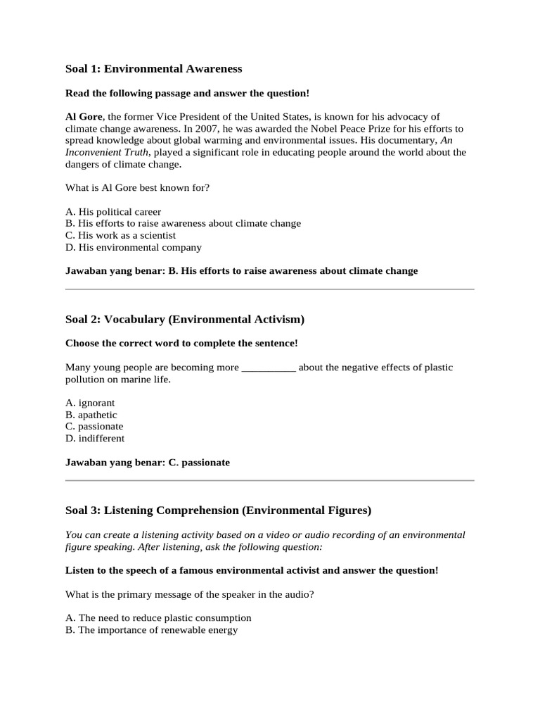 Latihan Soal 2 Kelas Xi Bahasa Inggris | PDF | Environmentalism | Natural Environment