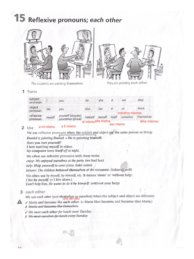 15 Reflexive Pronouns Each Other | PDF