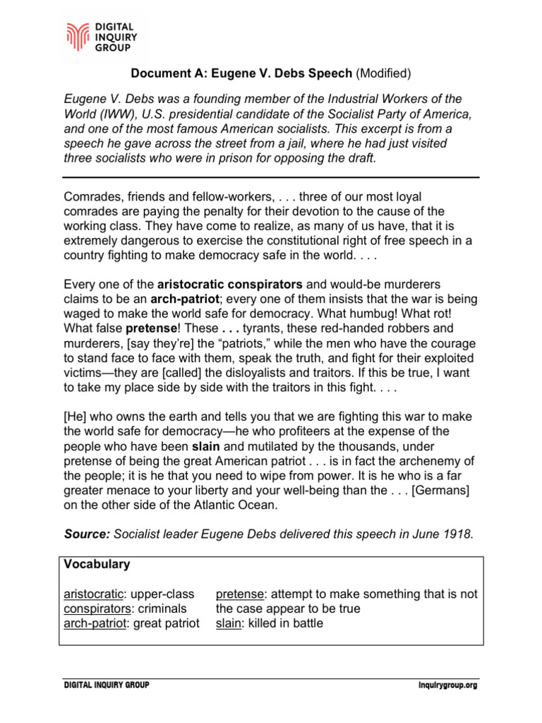 Sedition in WWI Student Materials | PDF | Government | Justice