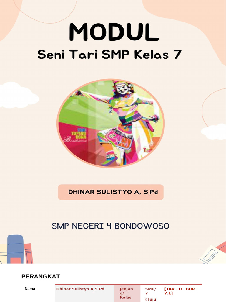 Modul Ajar Seni Tari Tradisi SMP | PDF
