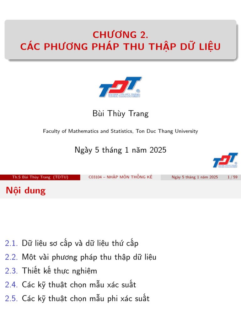 Chuong 2 Cac PP Thu Thap Du Lieu | PDF