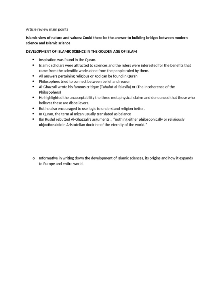 Article Review Main Points | PDF