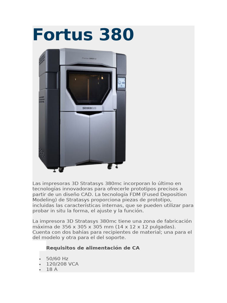 Fortus 380 | PDF | Impresión 3d