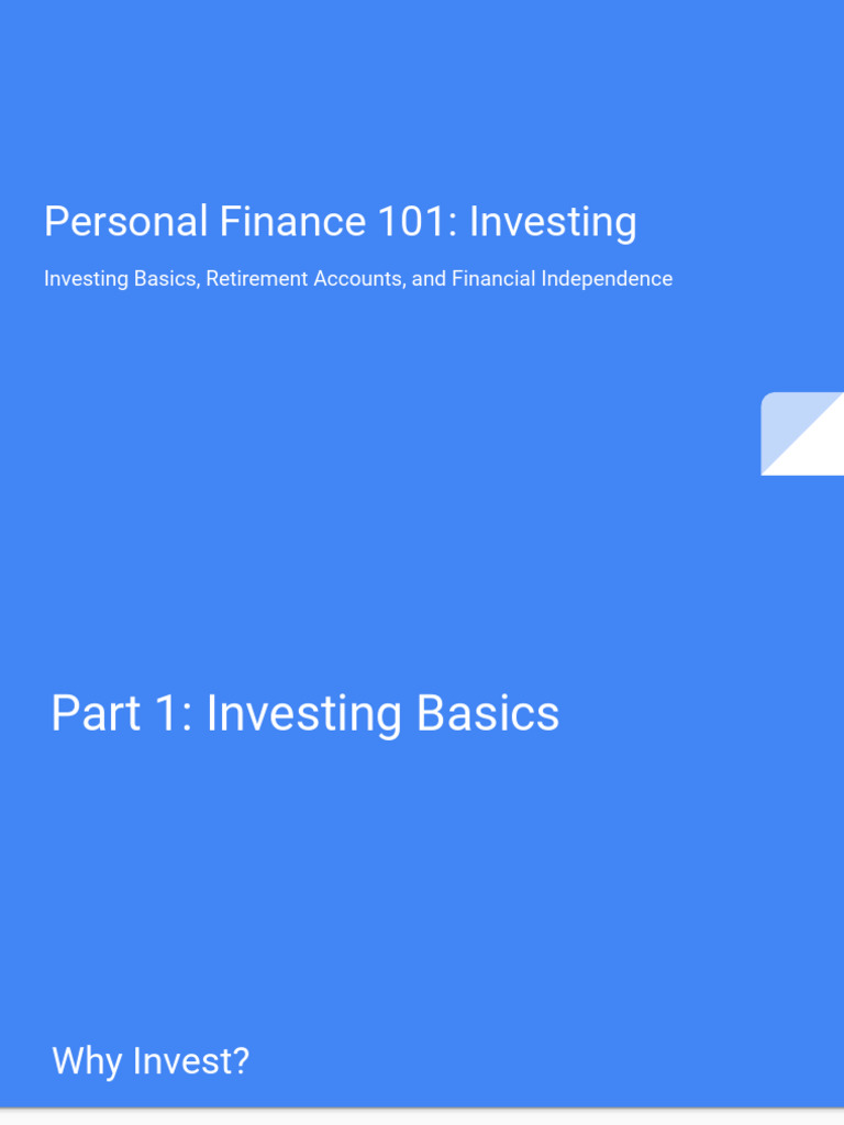 Personal Finance 101 - Investing | PDF | Investing | Economies