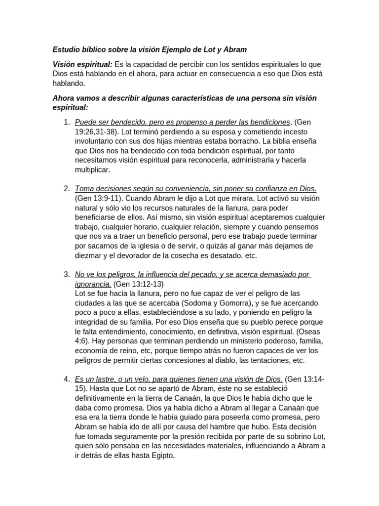 Visión Espiritual: Lecciones de Lot y Abram | PDF | Abrahán | Dios