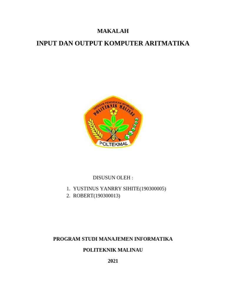 MAKALAH KELOMPOK INPUT DAN OUTPUT KOMPUTER ARITMATIKA | PDF