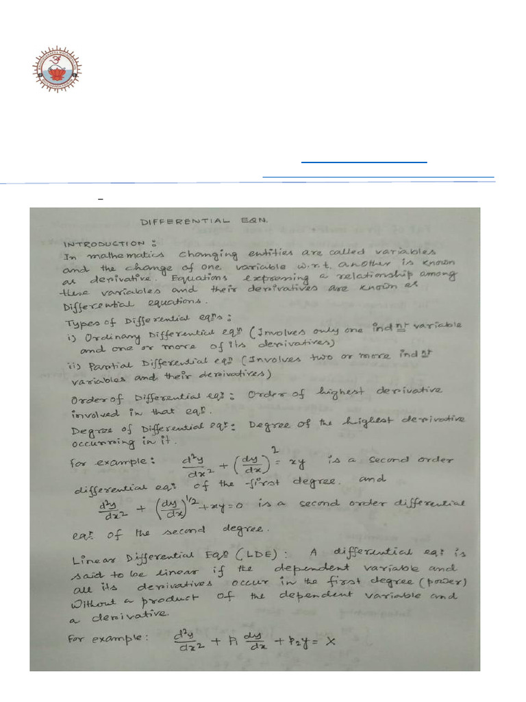 ELearning SEM-1 PH Differential Equations ND | PDF