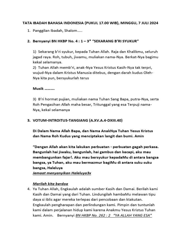 Mar Agenda Minggu 7 Juli 2024 | PDF