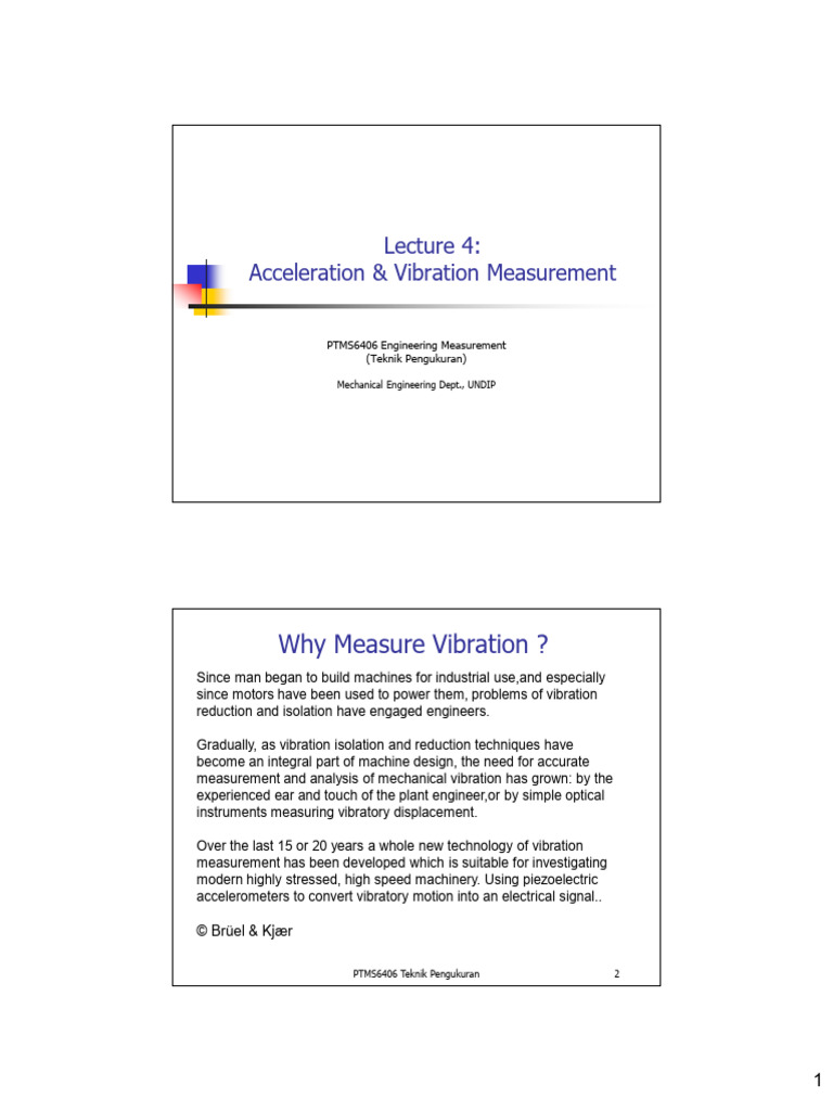 PTMS6406 Lect 03 Vib | PDF | Accelerometer | Frequency