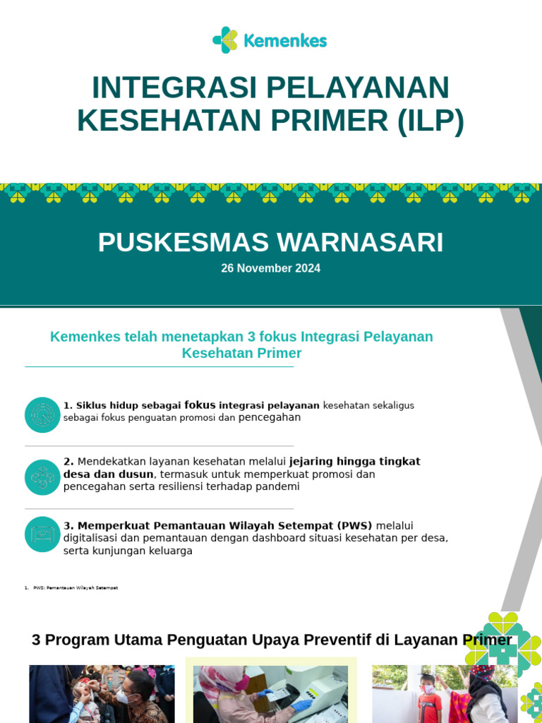 Klaster Puskesmas Warnasari ILP | PDF