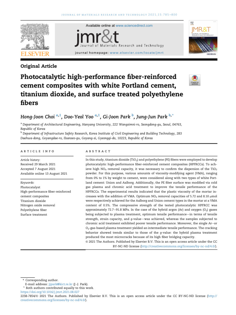 2021photocatalytic High-Performance Fiber-Reinforcedcement Composites ...