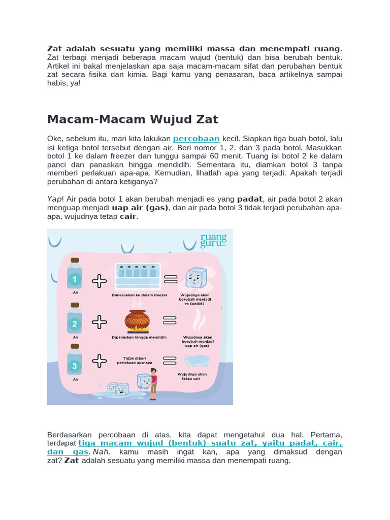macam macam wujud zat | PDF