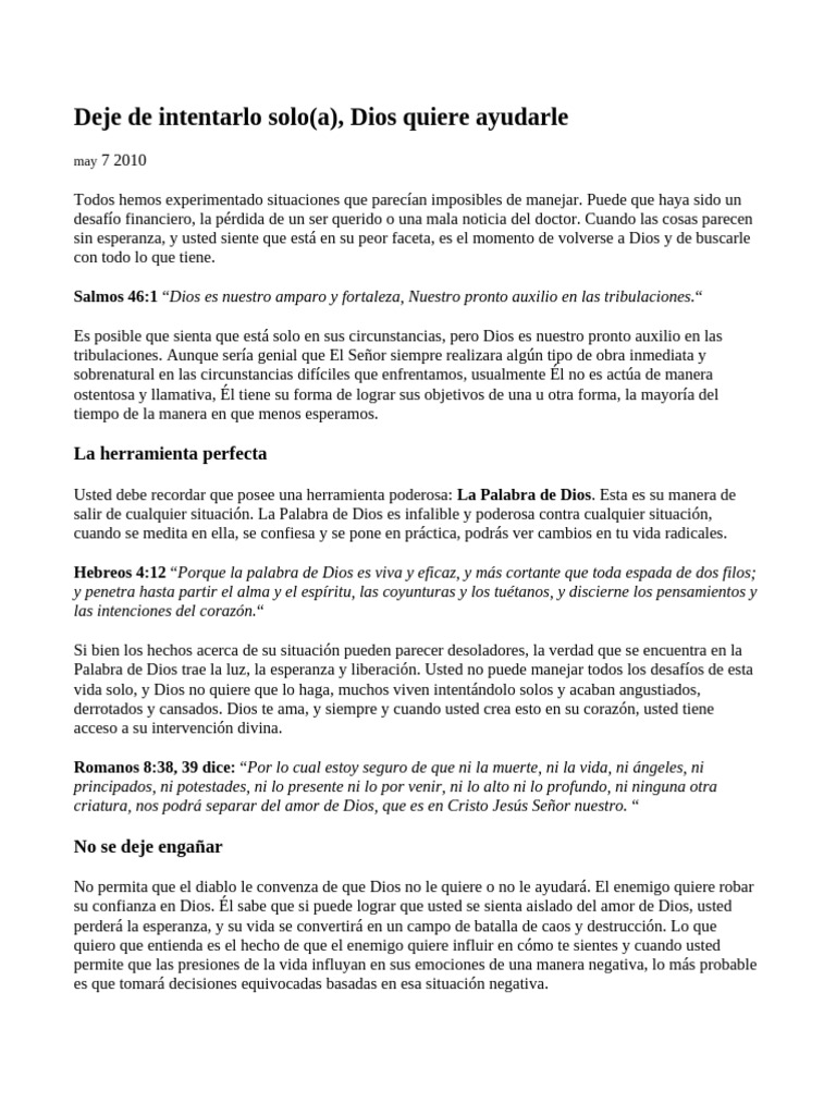 Deje de intentarlo sol1 | PDF | Dios | Oración