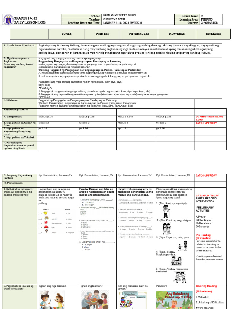 DLL Filipino-2 Q3 W2 | PDF