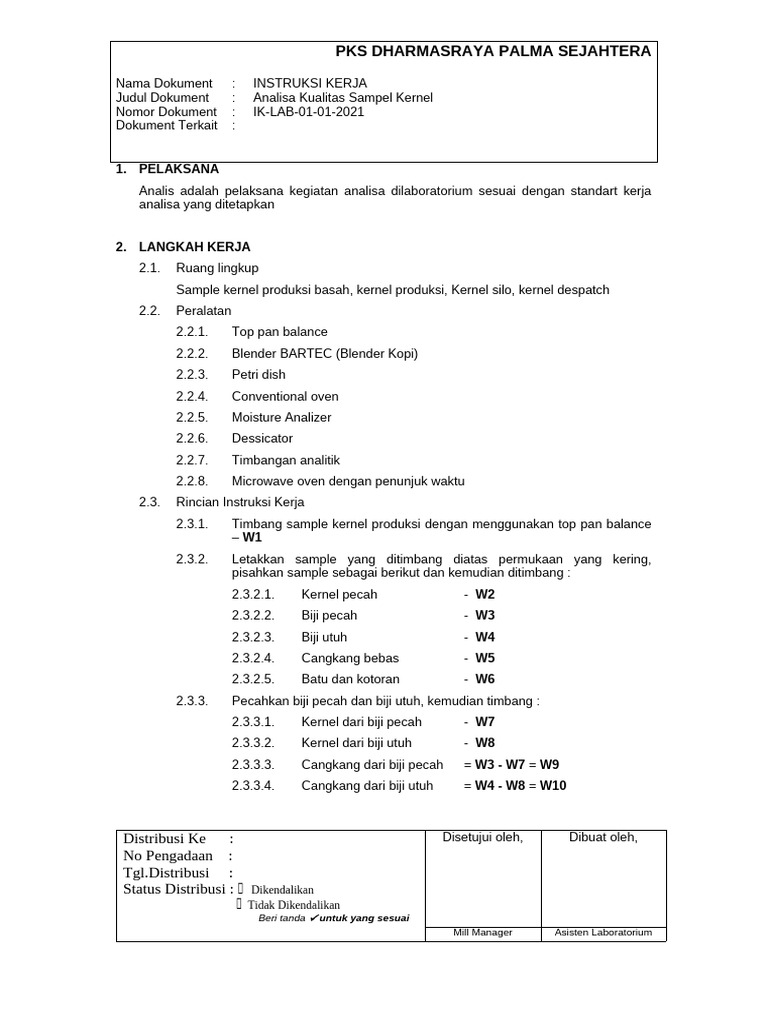 SOP 2 - KUALITAS KERNEL | PDF