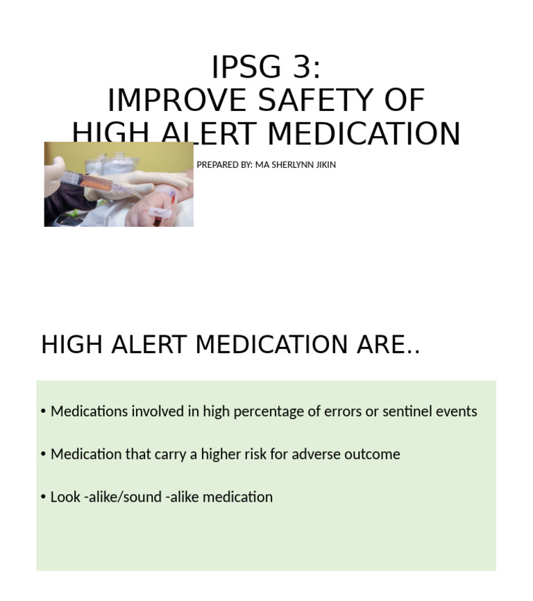 High Alert Medication Safety Guidelines | PDF
