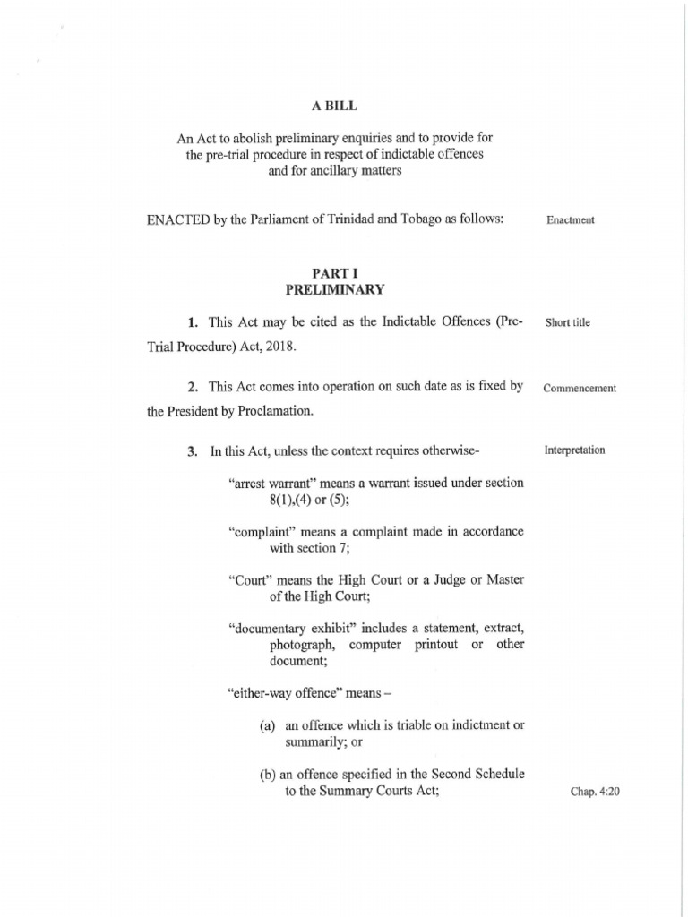 Indictable Offences Pre Trial Procedure Bill 2018 | PDF