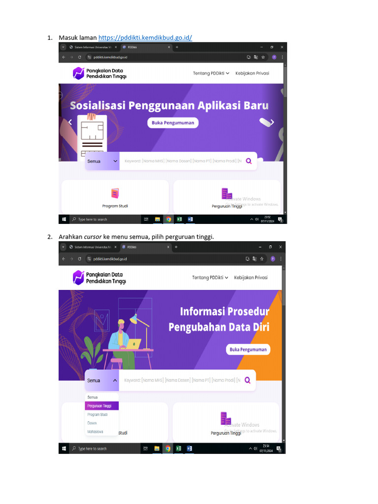 Cari Kode Jurusan Atau Program Studi | PDF