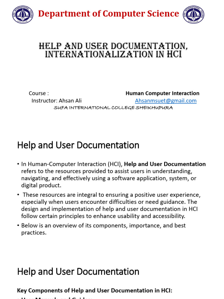 HCI Documentation & Internationalization | PDF | Human–Computer Interaction | Usability
