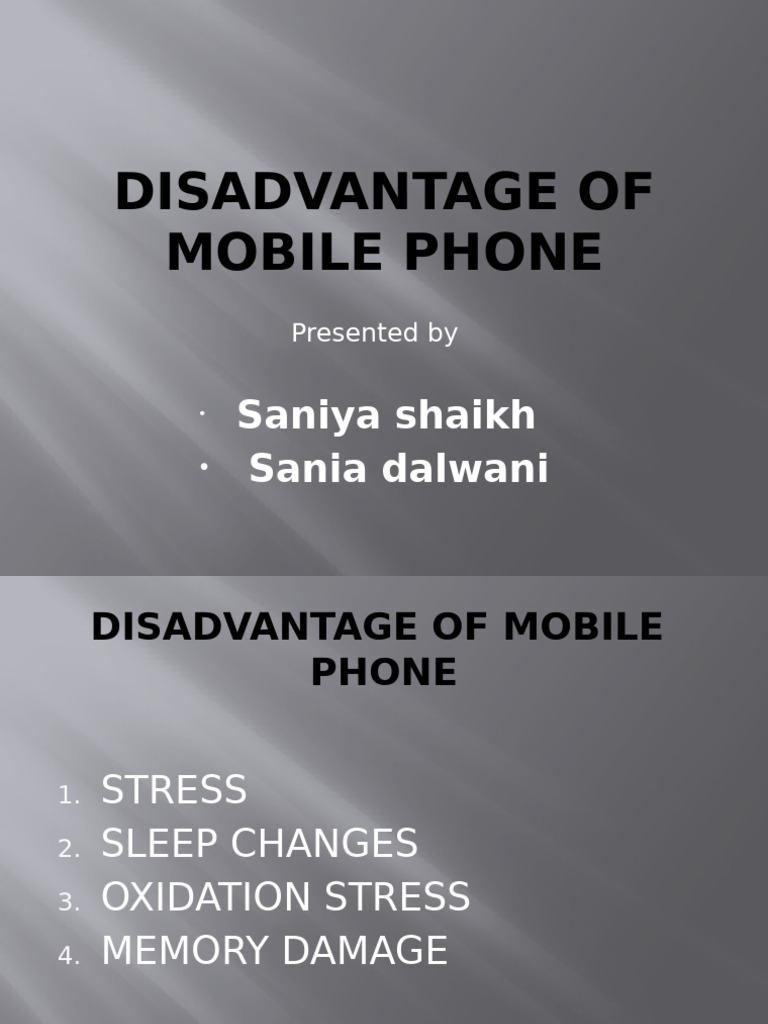Disadvantage of Mobile Phone | PDF