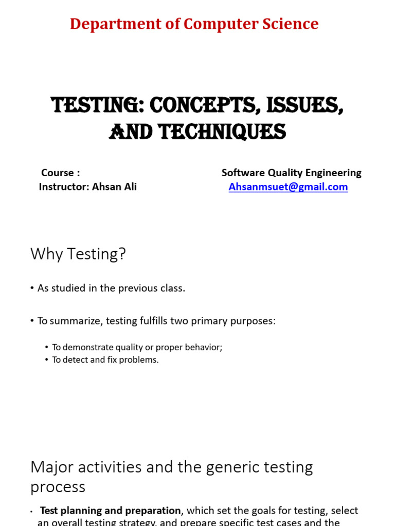 Software Testing: Concepts & Techniques | PDF | Software Testing ...